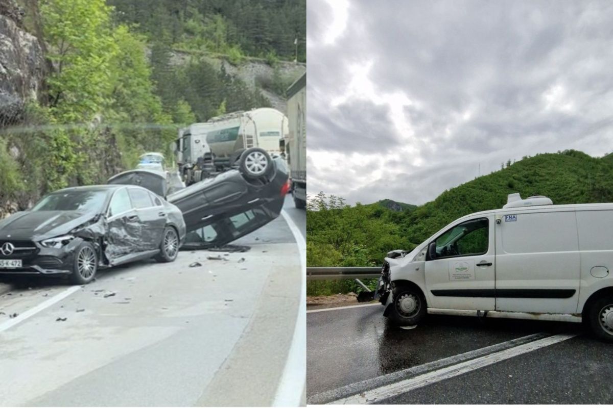 Sudar tri vozila u Donjoj Jablanici, jedno na krovu, ima i povrijeđenih