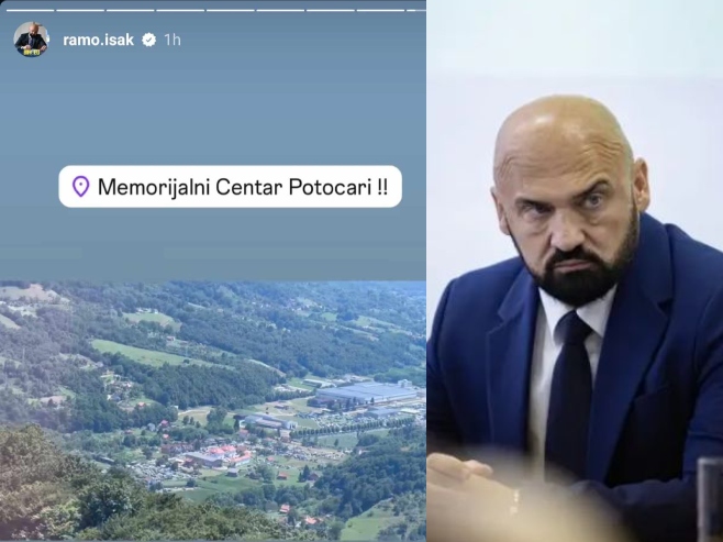 Let iznad Potočara: Ramo Isak opet žali iz helikoptera, čini se uz ...