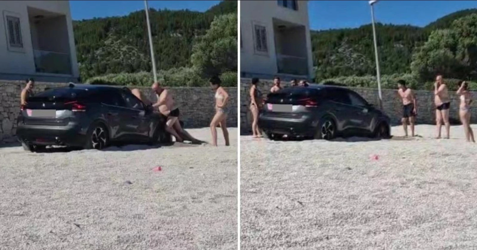 Nevjerovatne scene sa Jadrana: Automobil parkirali na tek nasutu plažu, a onda je krenuo pravi show