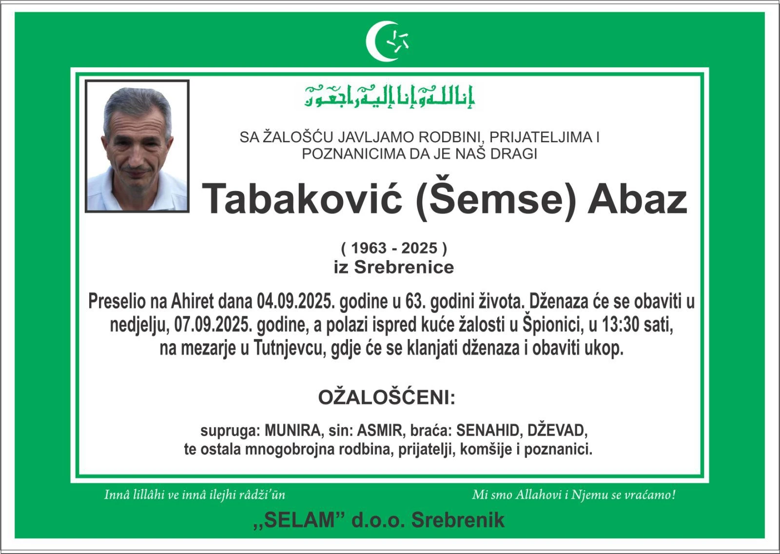 Srce ratnog humaniste iz Srebrenice nije izdržalo: Na ahiret preselio ...