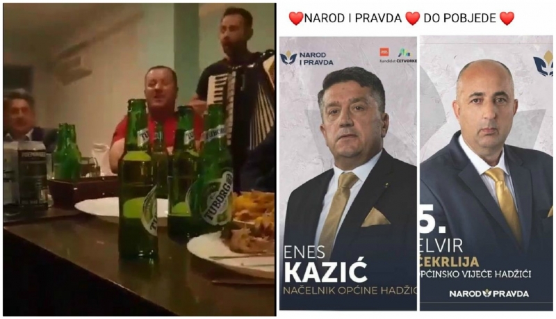 Članovi Naroda i pravde u Hadžićima derneče u jeku korone